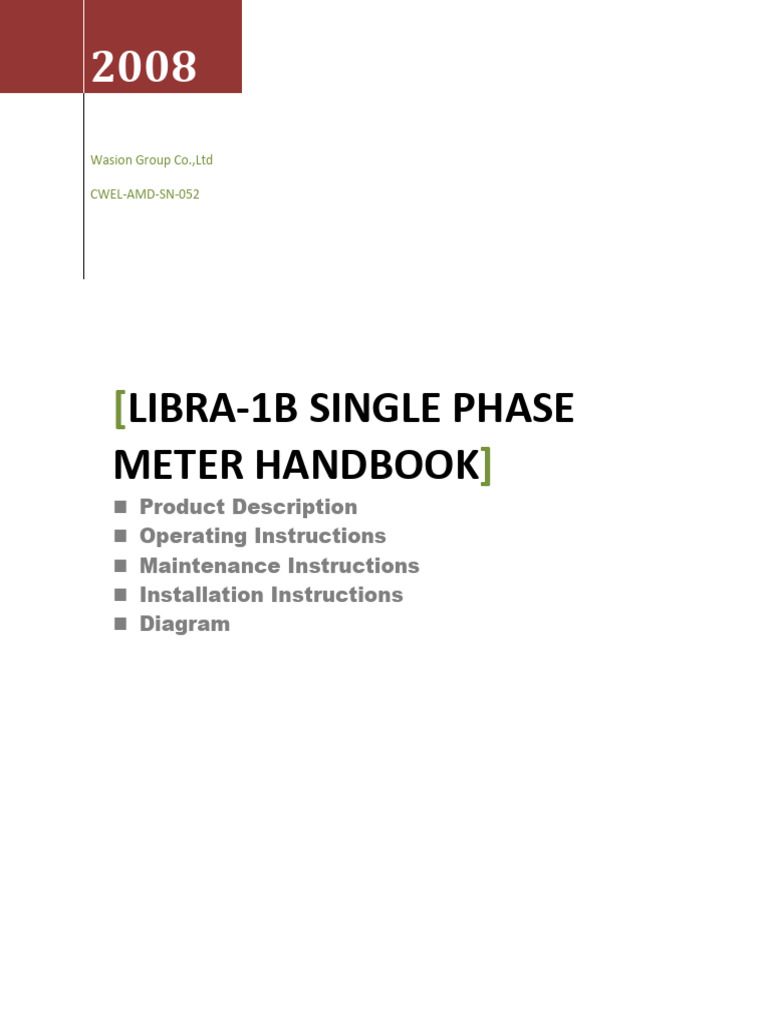 Wasion Prepaid Meter Manual | PDF | Calibration | Accuracy And Precision