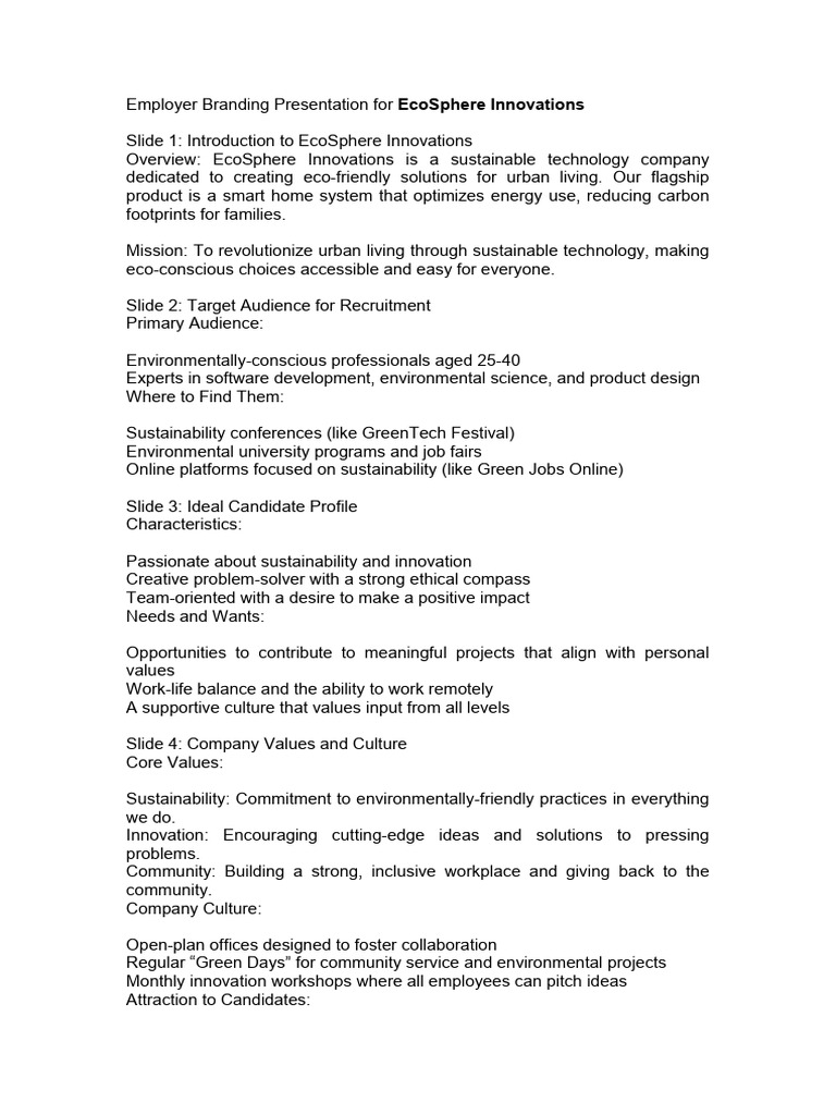 employer branding example | PDF | Recruitment | Sustainability