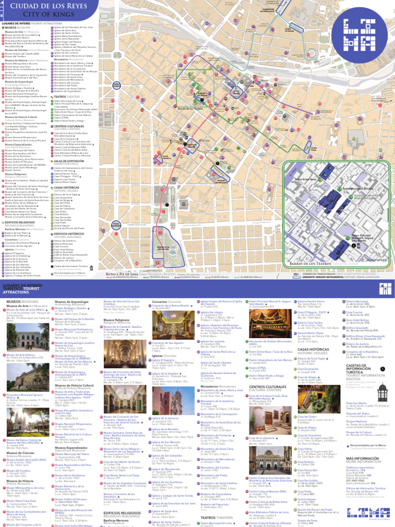 Mapa Turístico Del Centro Histórico de Lima - 2024 (QR) | PDF