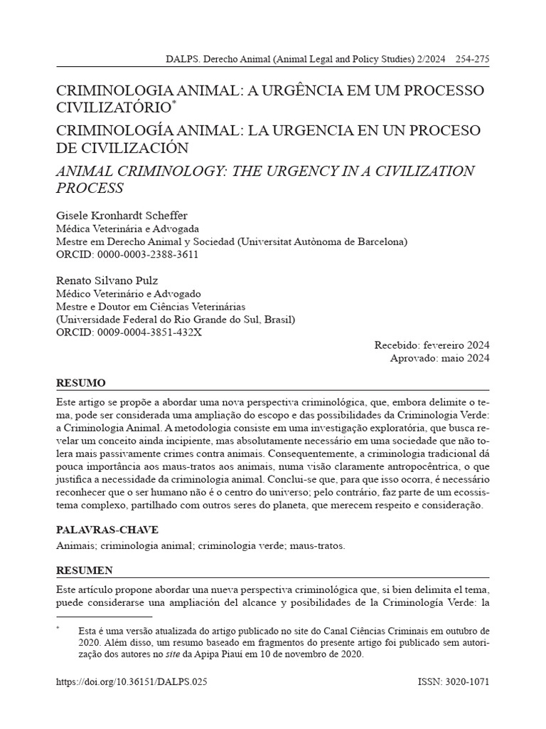 Criminologia Animal - Gisele Kronhardt | PDF | Criminologia | Science