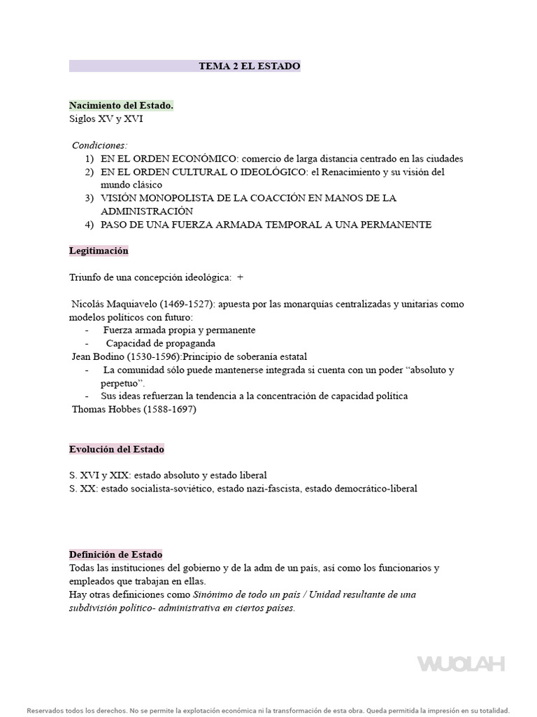 Tema 2 CCPP | PDF | Estado (política) | Contrato social