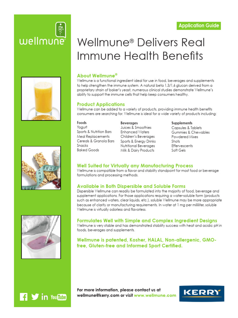 Application Sheet - Wellmune - 3.1.16 | PDF | Drink | Smoothie