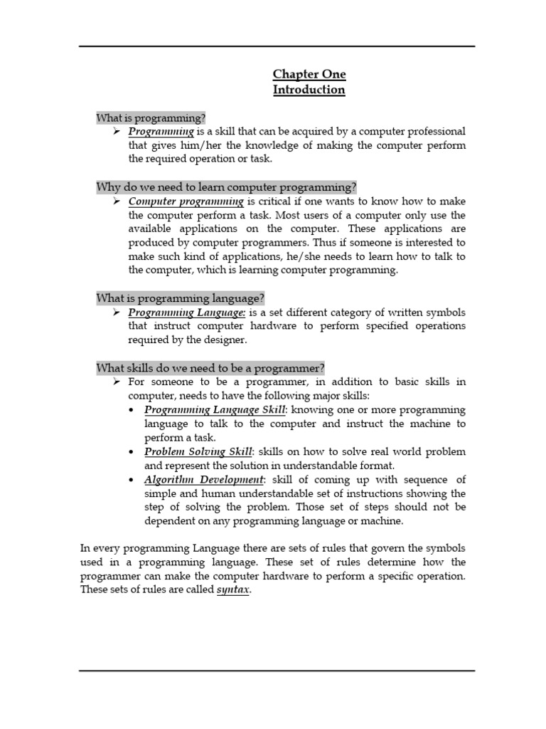 Introduction to Computer Programming | PDF | Computer Programming | Computer Program