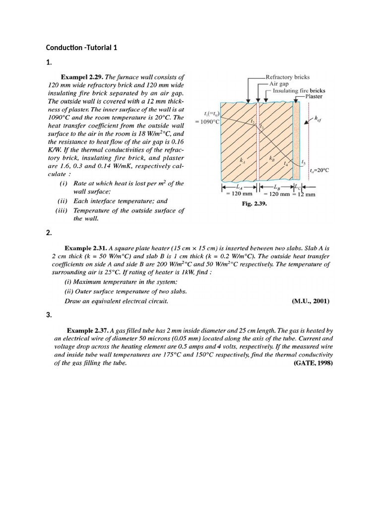 Conduction Tutorial 1 | PDF