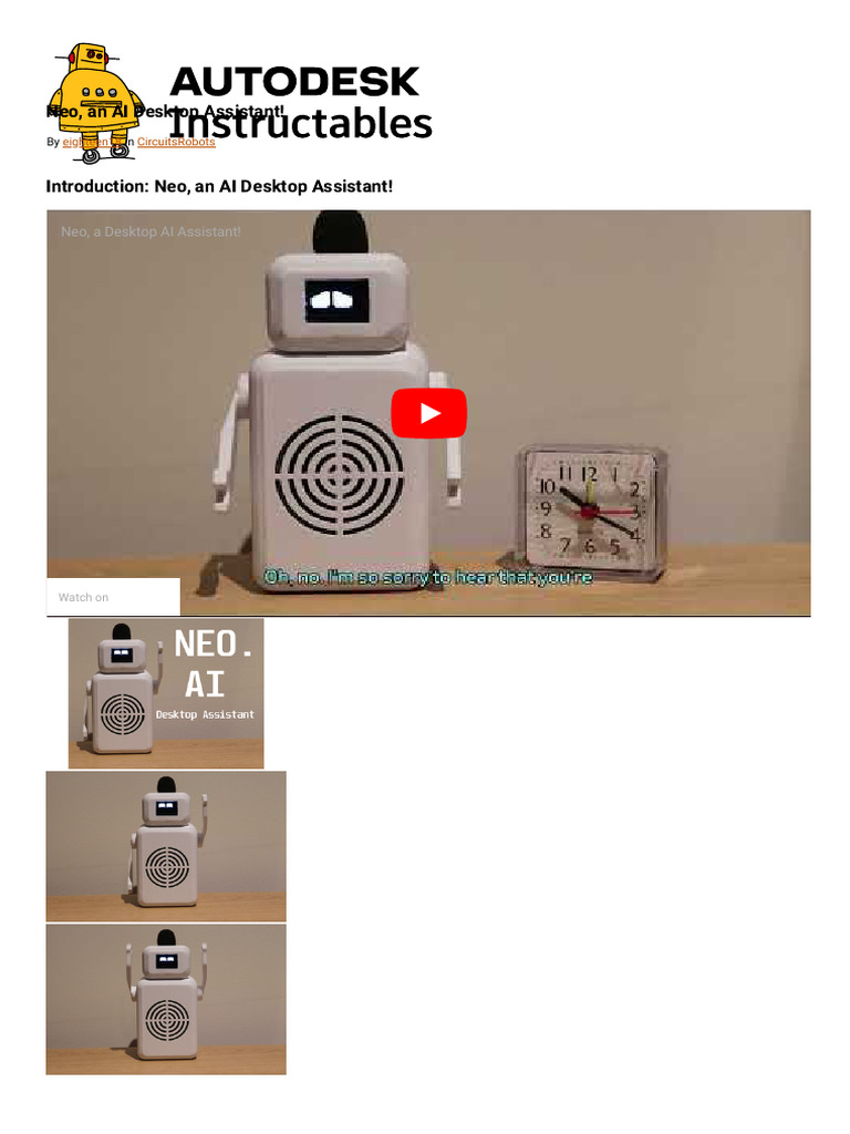 Neo, An AI Desktop Assistant! - 10 Steps (With Pictures) - Instructables | PDF | Computer File ...