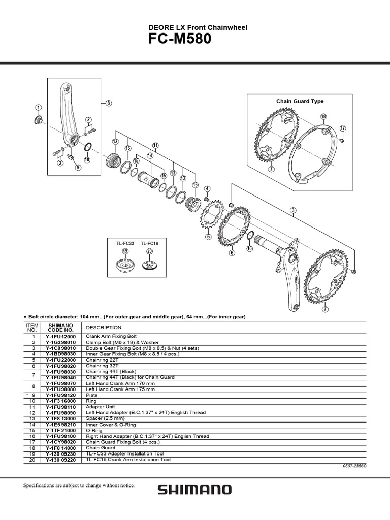Crankset FC-M580 | PDF