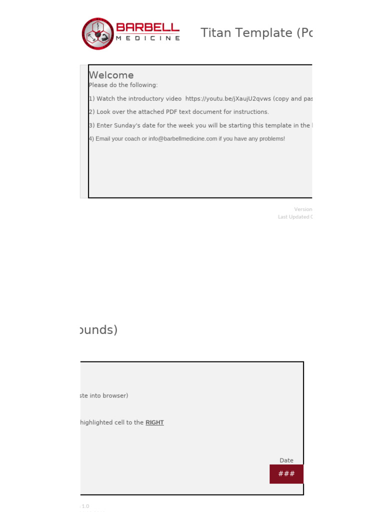 Titan Template (Pounds) | PDF | Weight Training