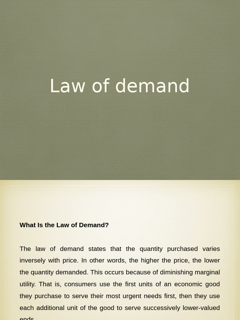 Understanding the Law of Demand | PDF | Demand | Economics