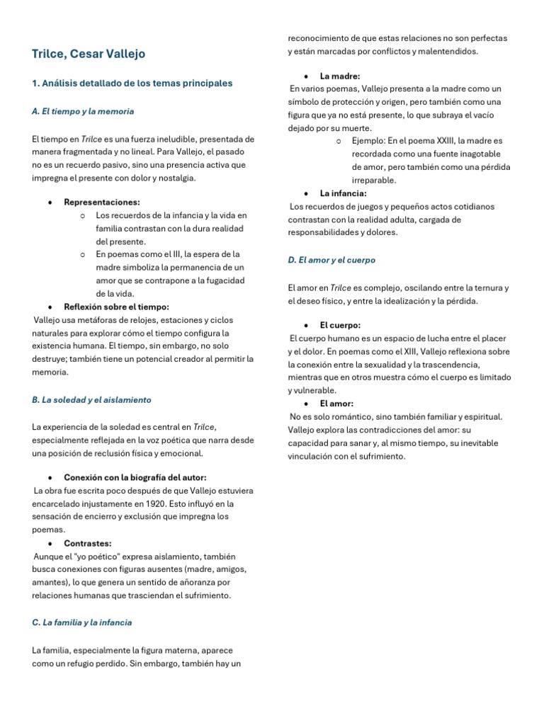 Trilce - Streszczenie | PDF | Amor | Existencialismo