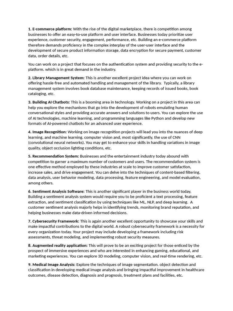 Final Year Project Ideas in AR & CV | PDF | Computer Vision | Augmented ...