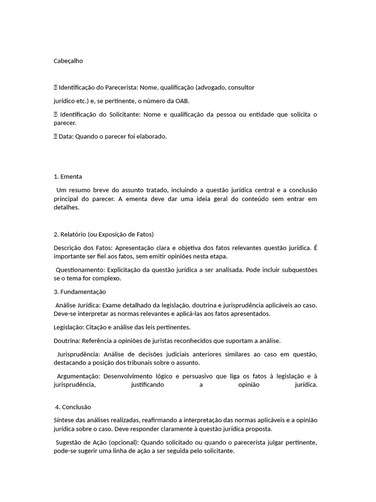 Modelo de Parecer Jurídico Completo | PDF | Doutrina | Jurisprudência