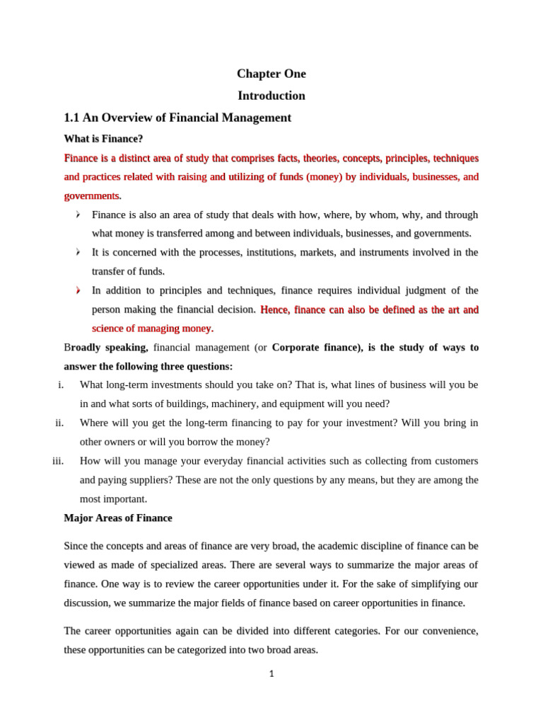 Chapter 1 FM I | PDF | Economics | Stocks