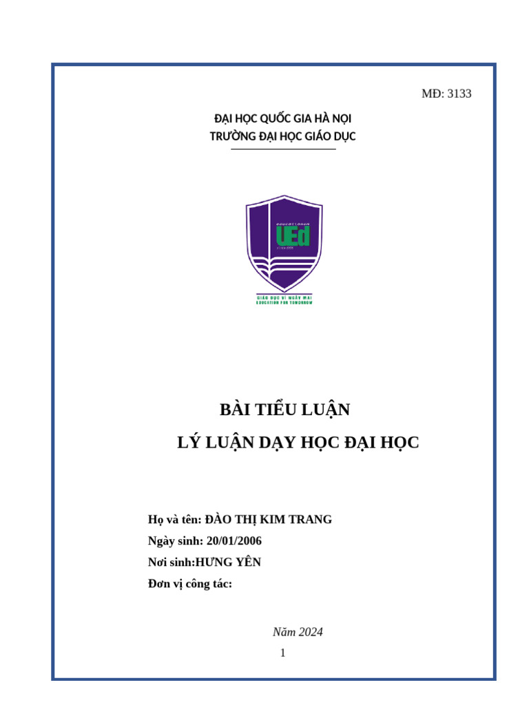 79 - LLDH - Đào Thị Kim Trang | PDF