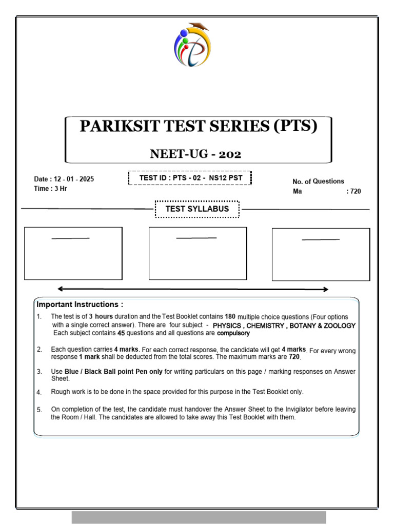 Pts - 02 - Neet - Ns12 - PST - Solution | PDF | Standardized Tests ...