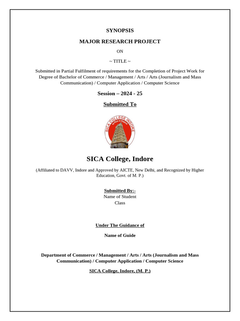 Synopsis Format | PDF