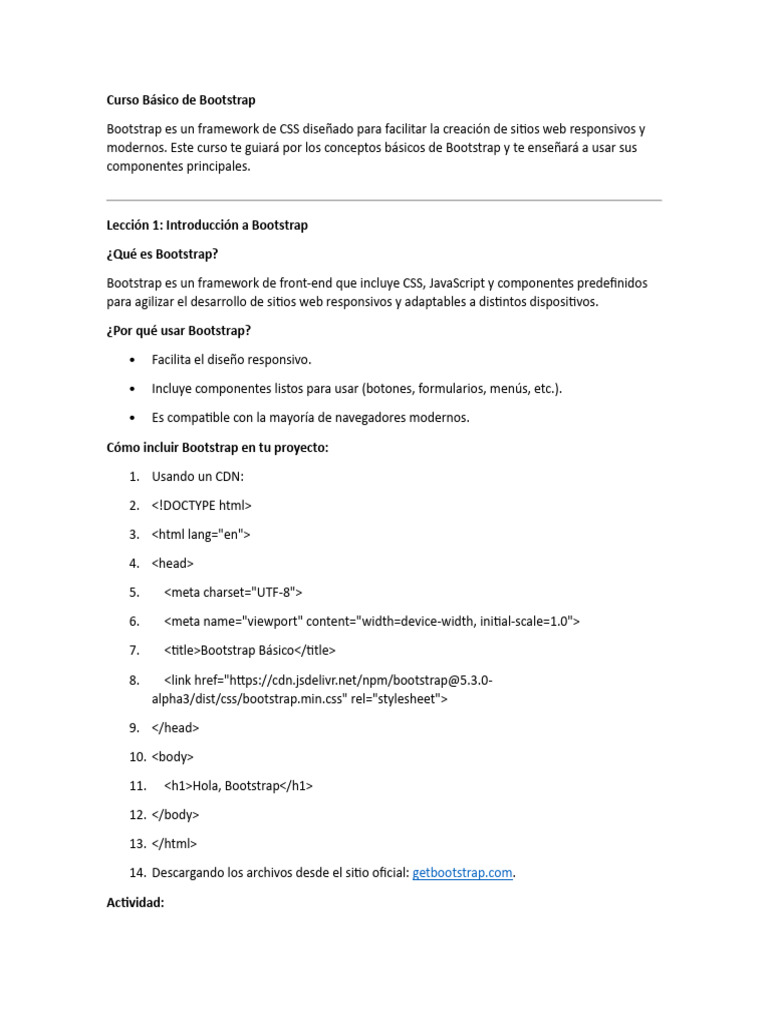 Curso Básico de Bootstrap | PDF | Bootstrap (marco frontal) | Software