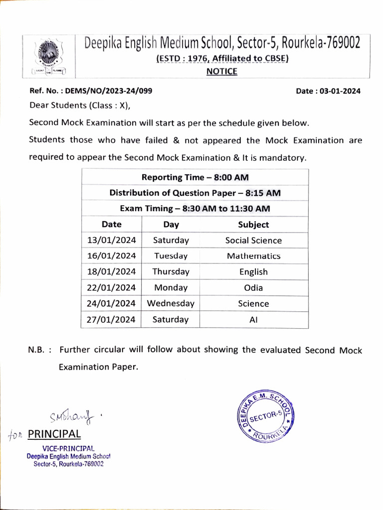 mock time table | PDF