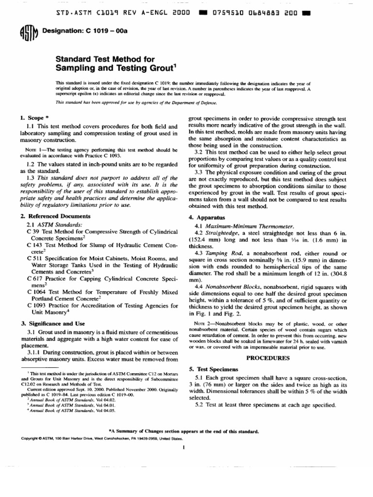 Astm C1019 | PDF