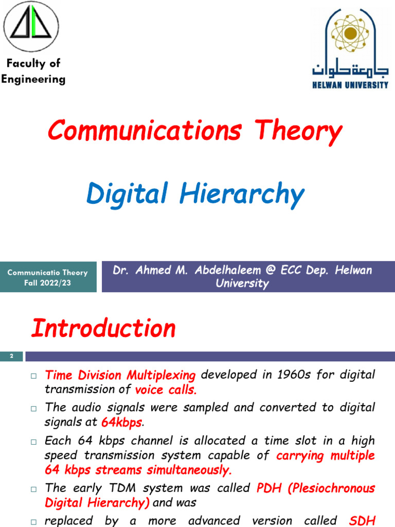 CT05 - Digital Hierarchy | PDF | Multiplexing | Network Protocols