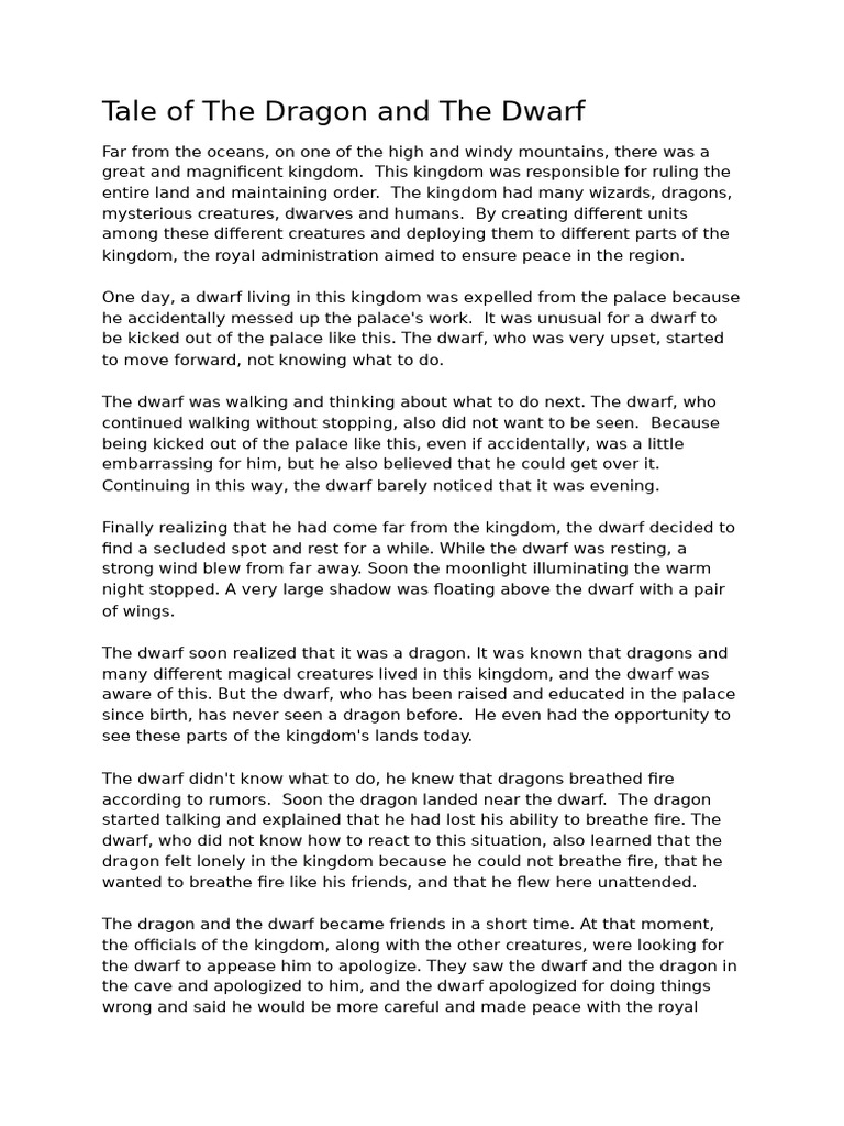 Tale of The Dragon (Kids Edition) | PDF | Dwarf (Dungeons & Dragons ...