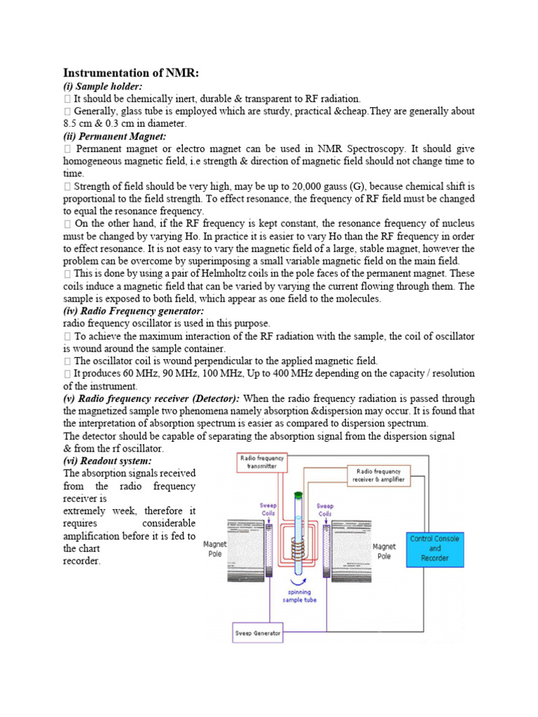 Instrumentation of NMR | PDF