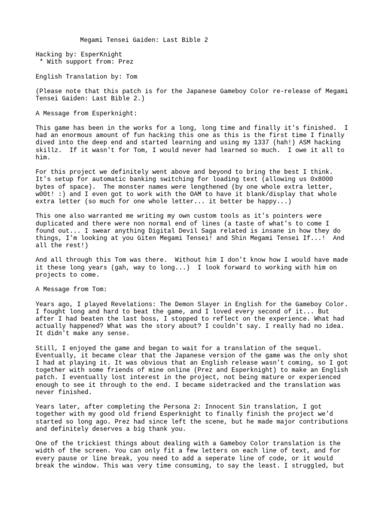 Last Bible 2 translation notes | PDF