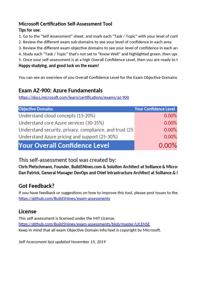 Exam-Msft-AZ-900-Self-Assessment-Build5Nines | PDF | Microsoft Azure ...