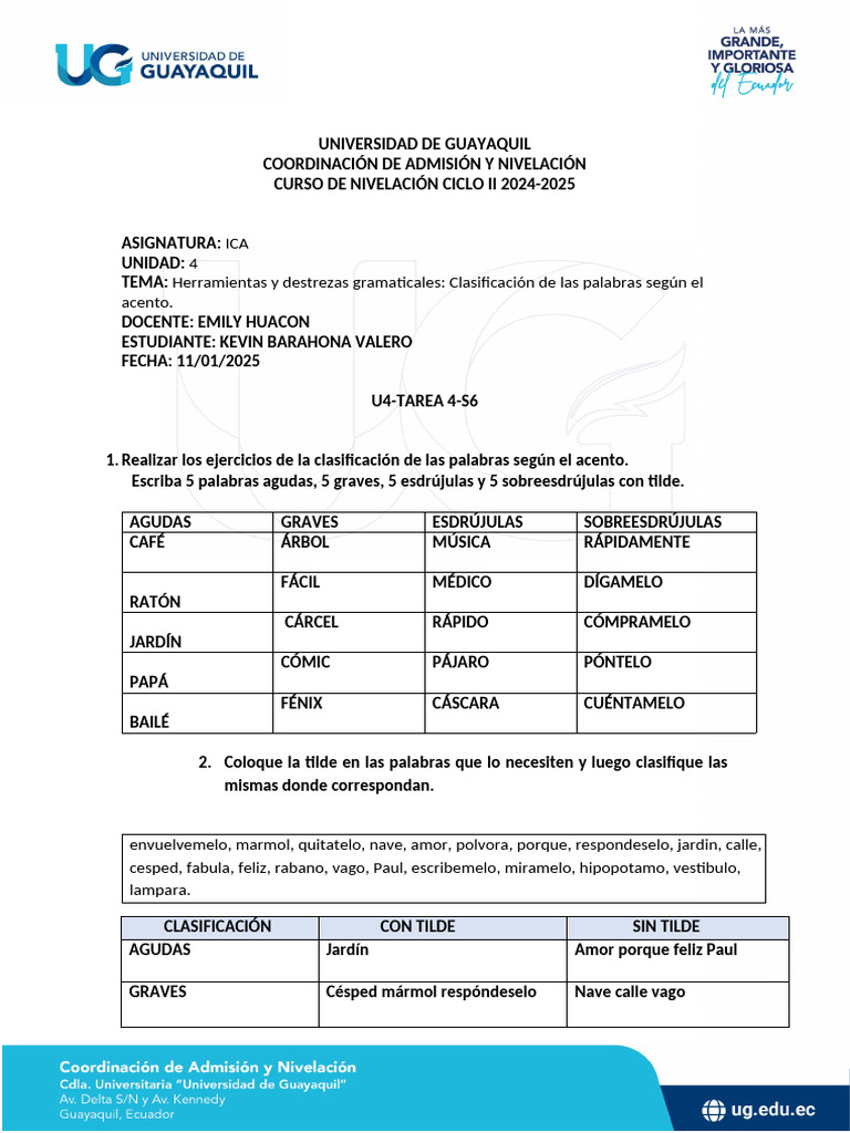 U4-Tarea 4-S6 Estudiante | PDF | Fonología | Voz humana