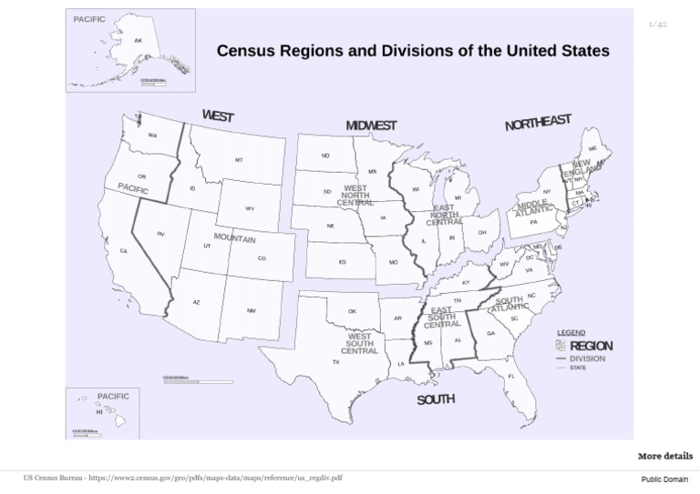 Census Regions and Division of The United States | PDF