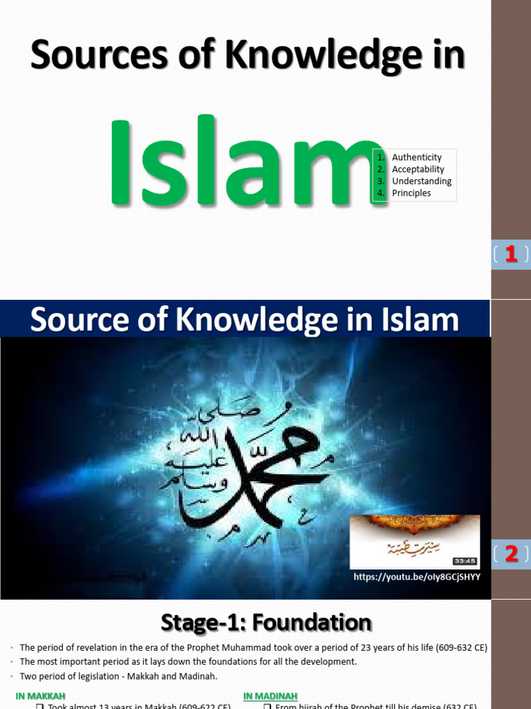 Islamic Studies Module 4 Sources of Knowledge in Islam 1. Quran | PDF ...