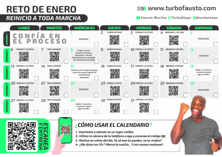 Calendario de Ejercicios Semanal | PDF