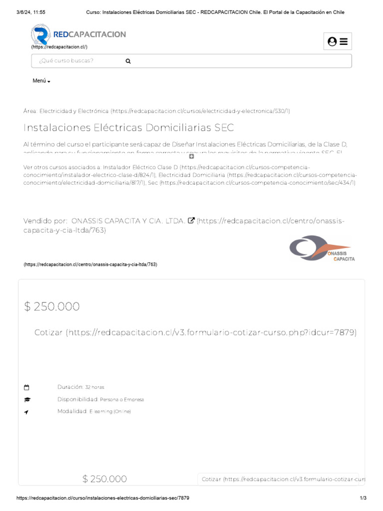 Curso - Instalaciones Eléctricas Domiciliarias SEC - REDCAPACITACION Chile. El Portal de La ...