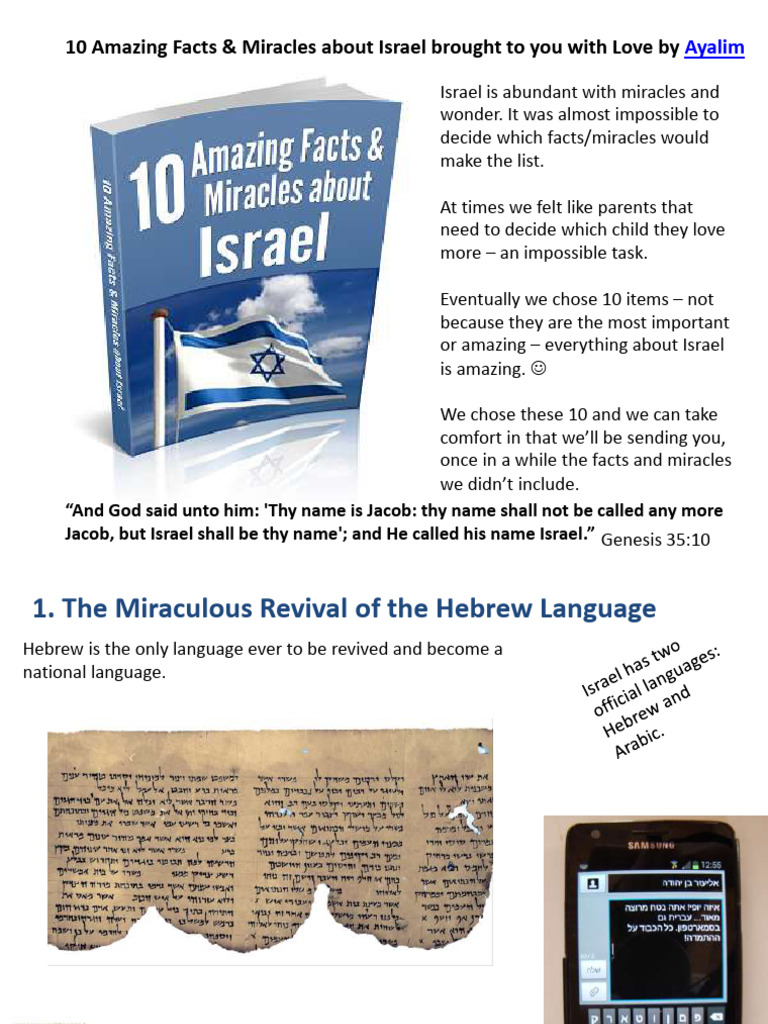 10 Amazing Israel Facts | PDF | Israel | World Politics