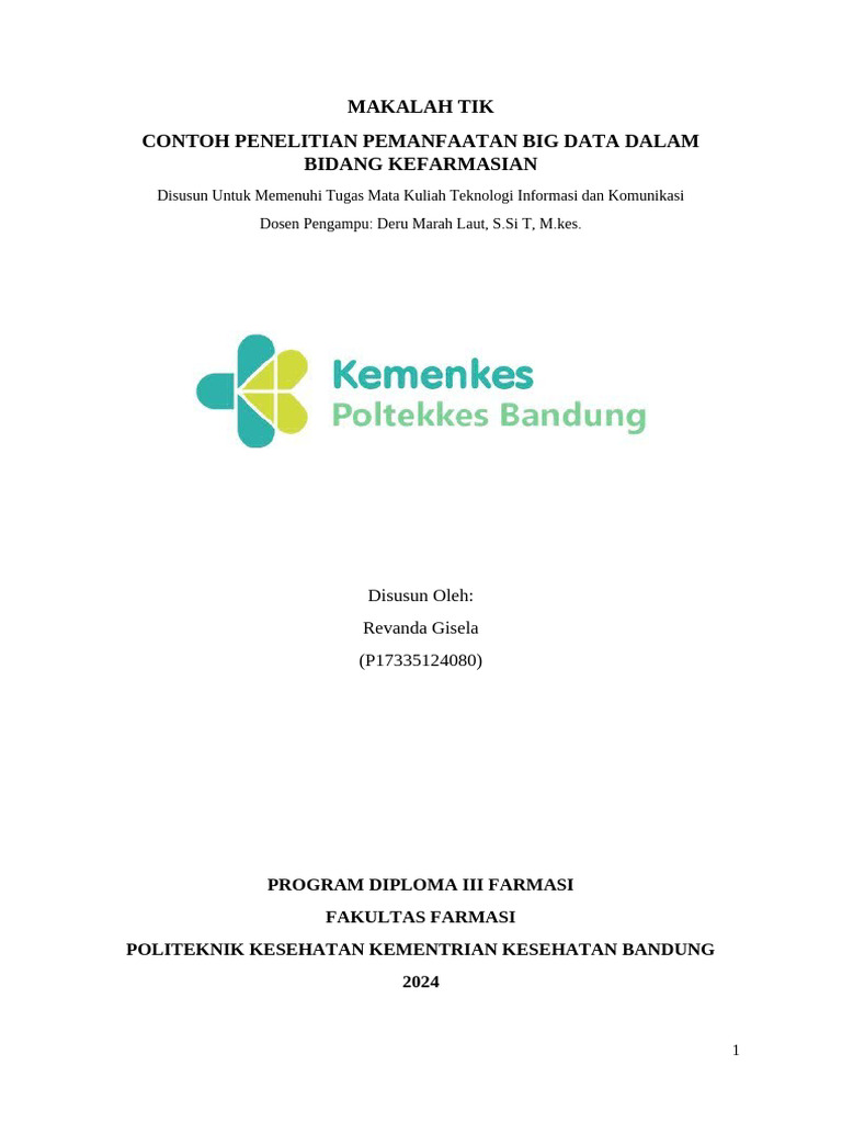 Makalah Tik Contoh Penelitian Pemanfaatan Big Data | PDF