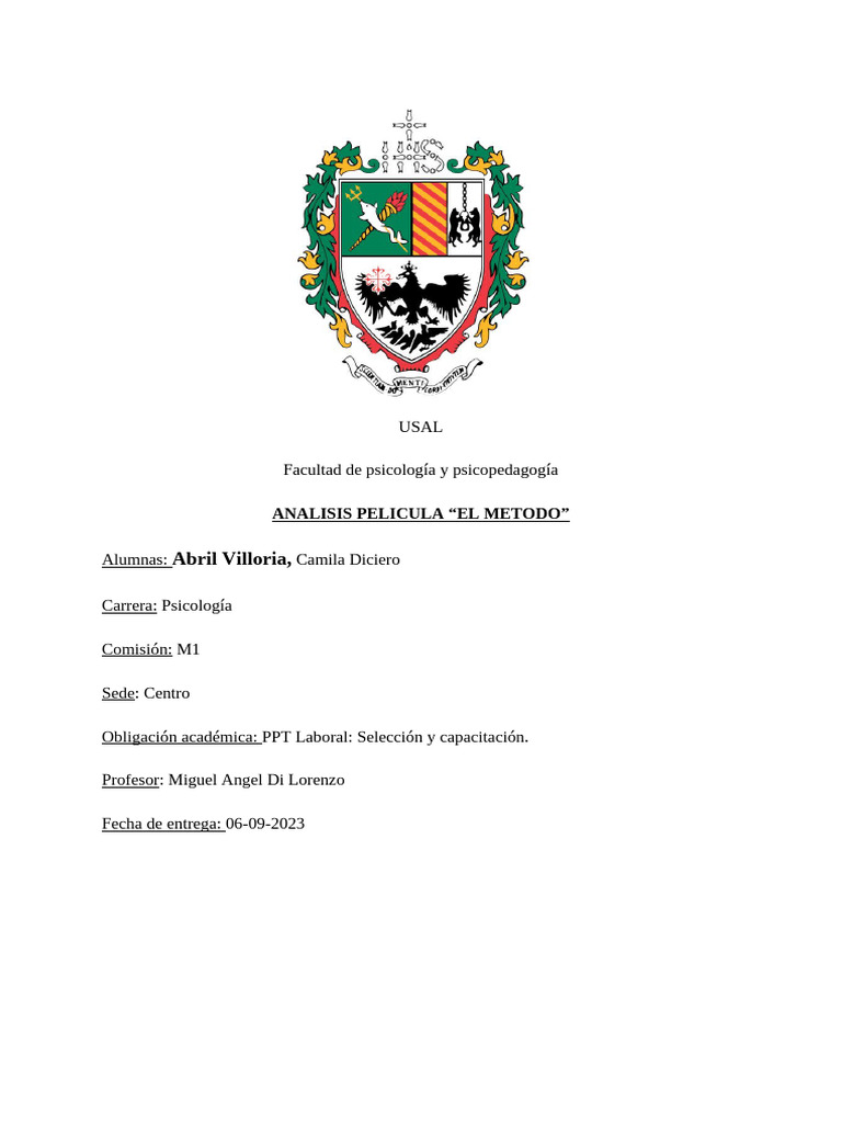 TP Película Laboral | PDF | Gestión de recursos humanos | Liderazgo