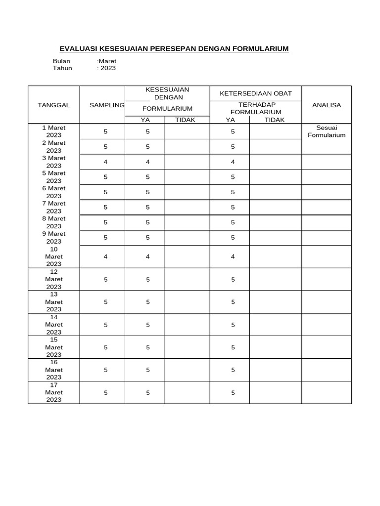 Lembar Evaluasi 2023 | PDF
