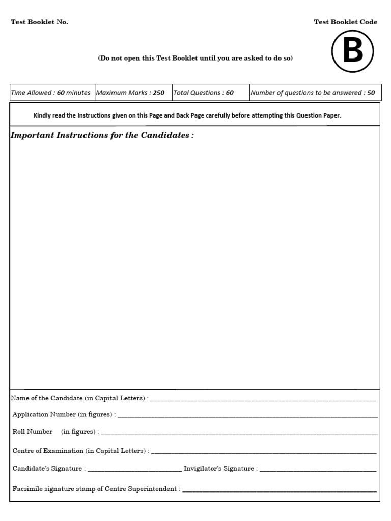 CUET UG 2024 General Test Paper B | PDF