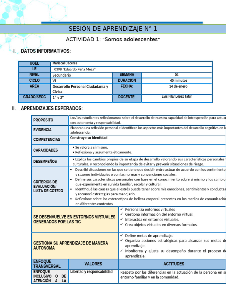 2º DPCC Ses 1 Uni 1 Sem 01 - 2023 | PDF | Aprendizaje | Maestros