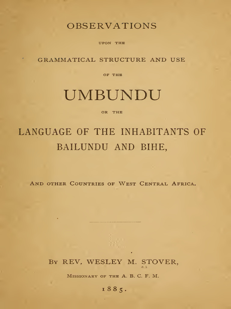 Grammatical Structure and Use of The Umbundu | PDF | Adjective | Noun