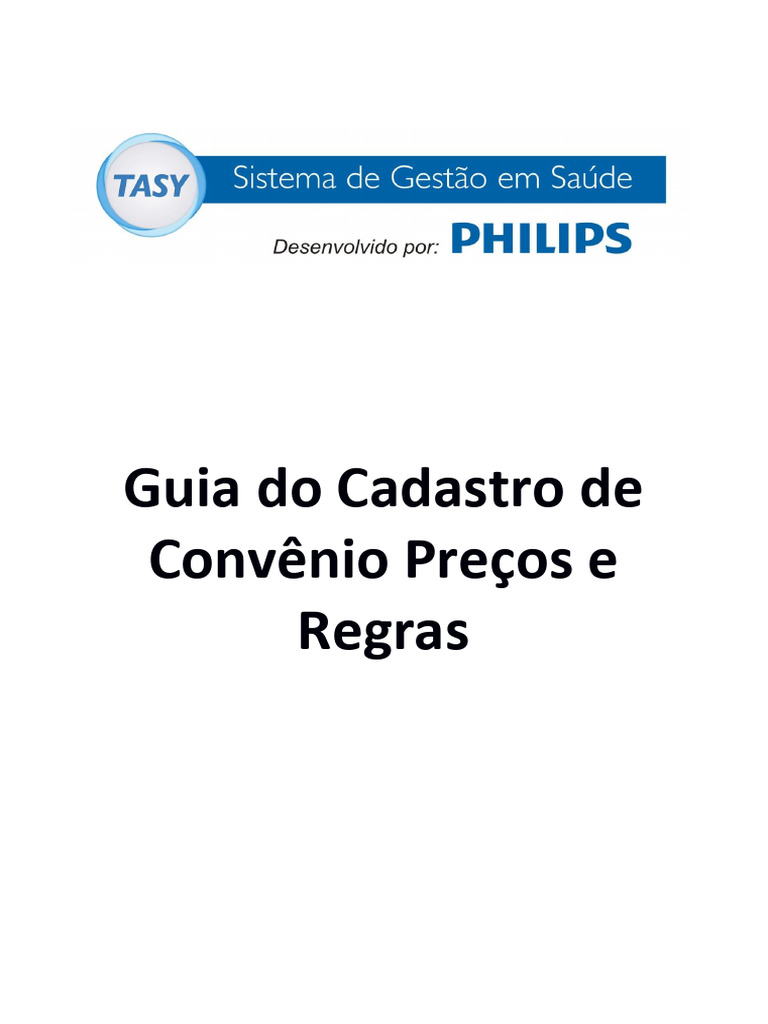 Cadastro de Convênio Preços e Regras - Guia | PDF | Tabela (banco de ...
