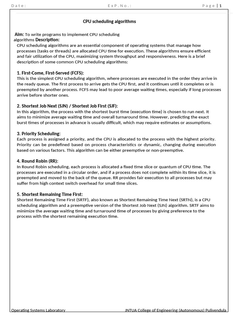 OS lab programs 508 | PDF | Scheduling (Computing) | Computer Science
