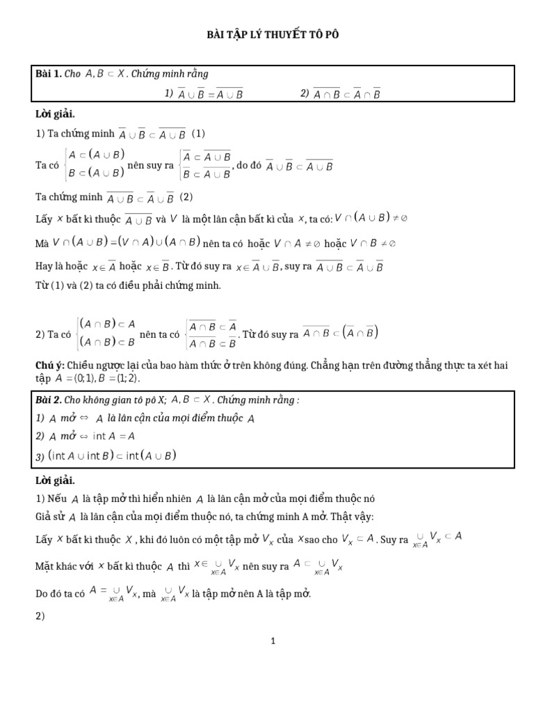 Bai Tap Topo Co Loi Giai | PDF