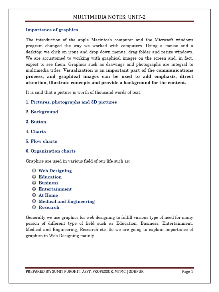 MULTIMEDIA UNIT-2 NEW Sumit Sir | PDF | Adobe Photoshop | Data Compression