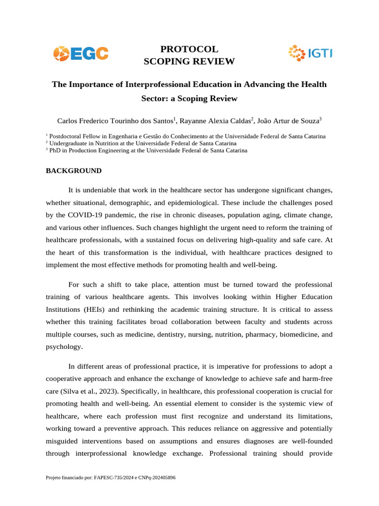 Scoping Review - Protocol - DOI | PDF | Health Care | Systematic Review
