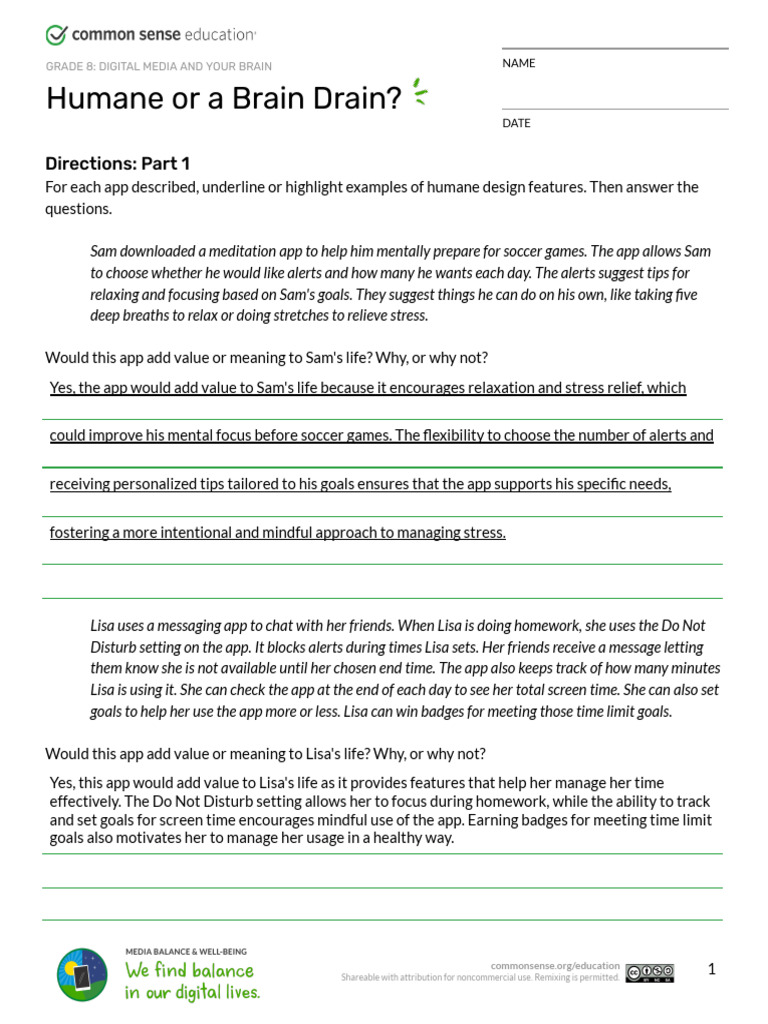 Grade 8 - Unit 1 - Lesson 1 - Worksheet | PDF | Psychology