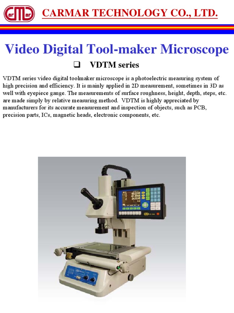 Video Digital Tool-Maker Microscope: Carmar Technology Co., LTD | PDF