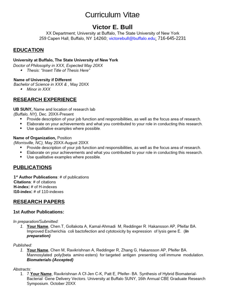 Cv Template | PDF | Biology | Biotechnology