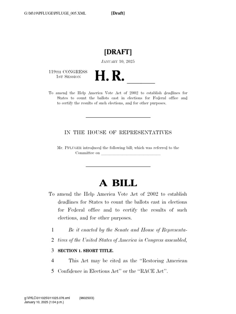 RACE Act: Ballot Counting Deadlines | PDF | Justice | Crime & Violence