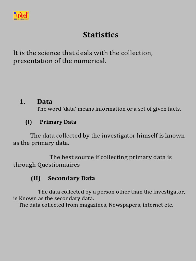 Statistics: Data Types & Averages Explained | PDF | Mean | Mode ...