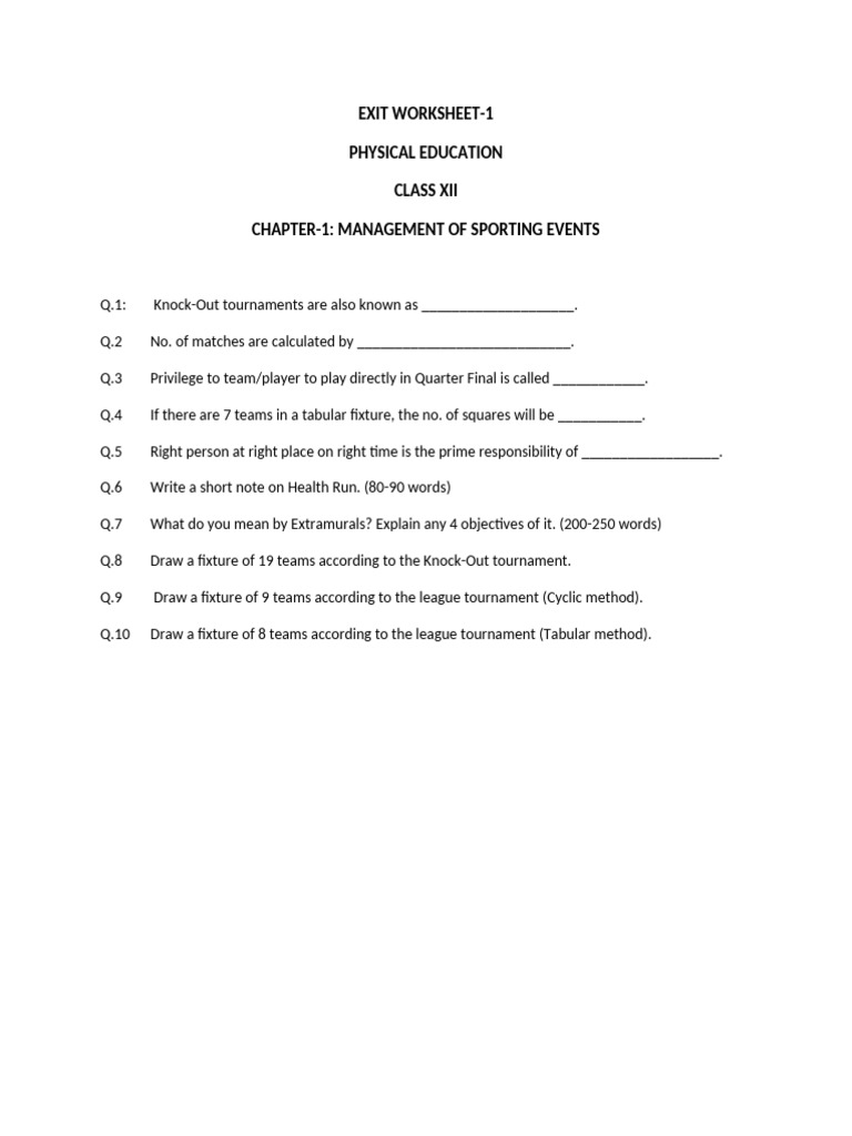 EXIT WORKSHEET-1 XII | PDF